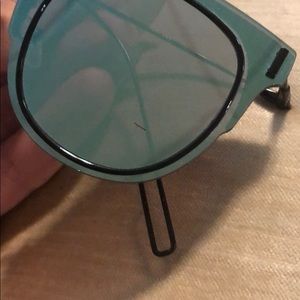 Accessories | Unique Blue Reflective Lens And Black Sunglasses | Poshmark